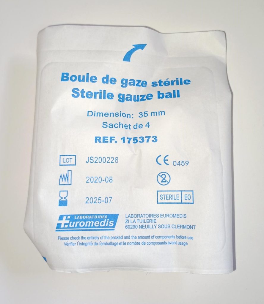 Boule de gaze stérile de la marque Euromedis - Savoie Médicale Services